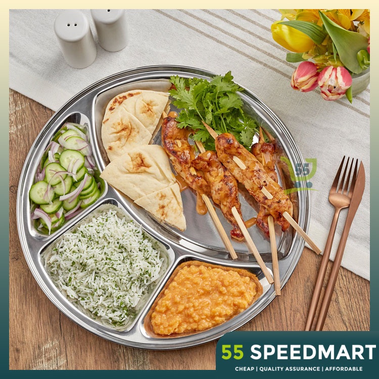 55SPEEDMART PREMIUM QUALITY SUS 201 4 COMPARTMENT DIVIDED ROTI CANAI ...
