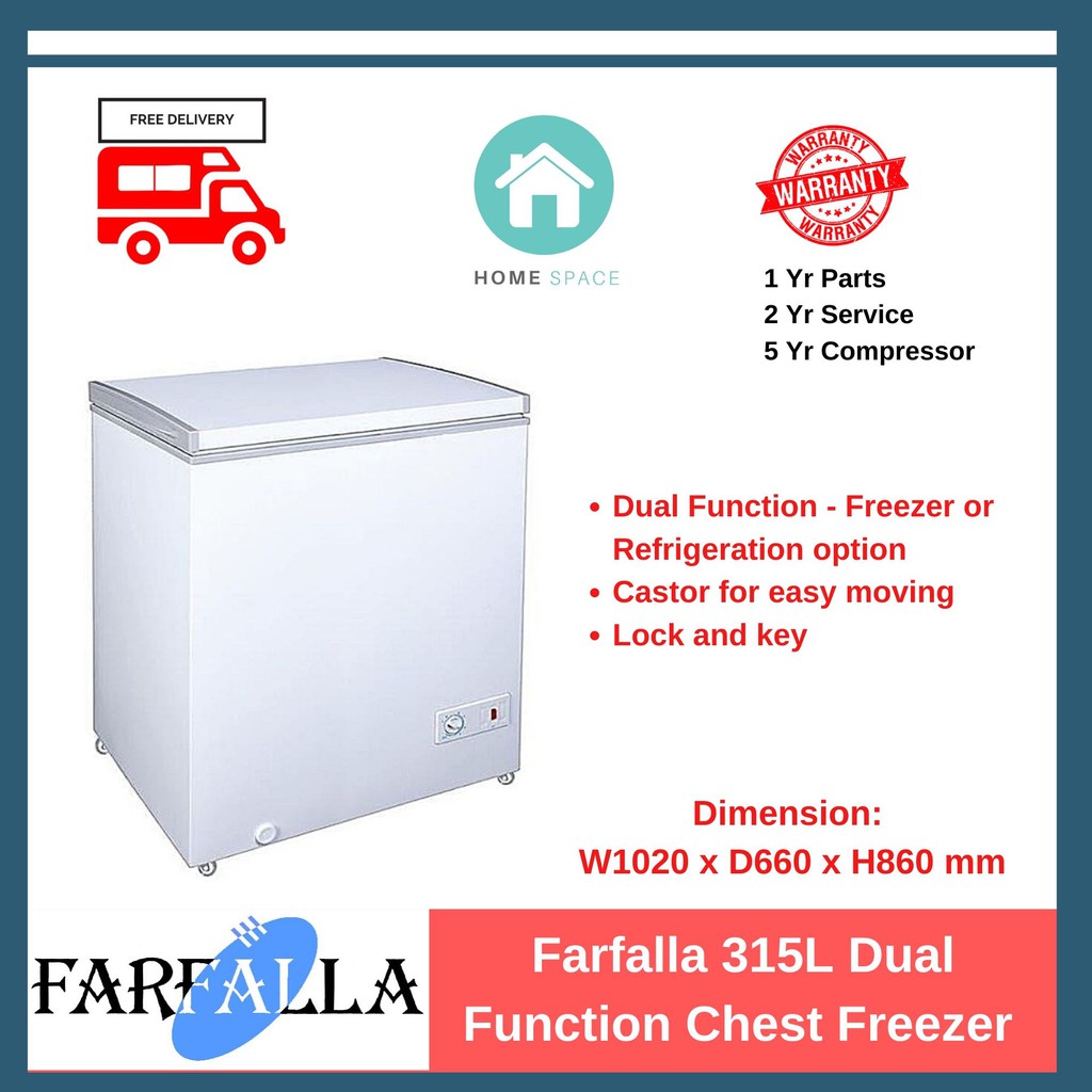 Farfalla Dual Function Chest Freezer (315L) | Shopee Singapore