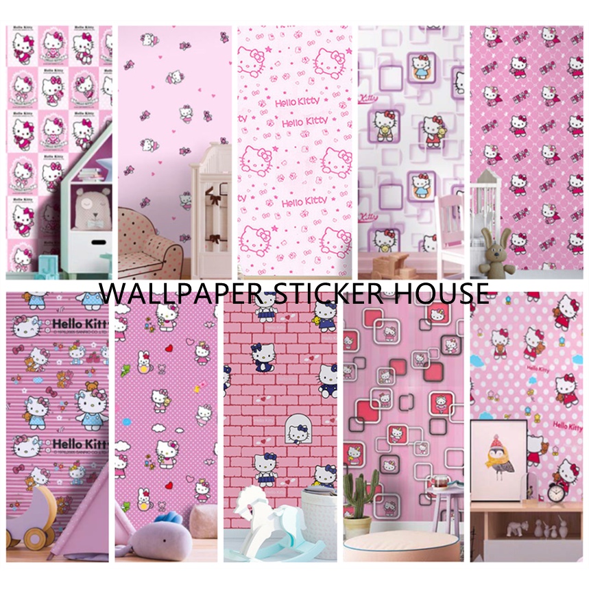 45CM*1000CM Wallpaper Sticker Hello Kitty Design PVC Self-Adhesive - (W ...