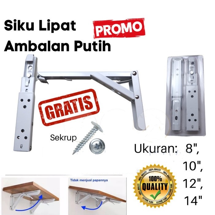 SIKU Folding Angle Per Hinge Floating Shelf White Stainless Steel ...