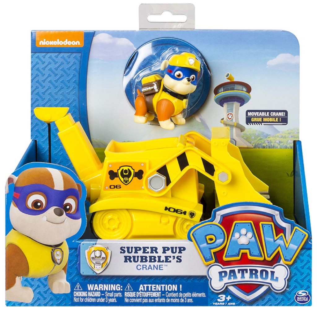 BN Paw Patrol Super Pup Rubble's Crane Vehicle and Figure(works w Paw ...