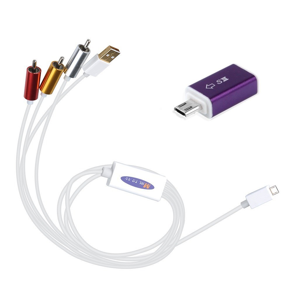 Micro USB to TV RCA AV 1080P Cable for MHL Samsung S1 S2 S3 Note 2 3 4 ...