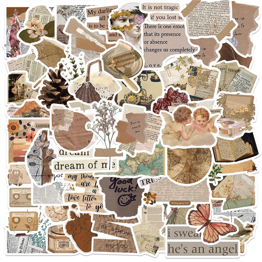 102Pcs/Set Renaissance . Retro Art Series B Old Memory Stickers Fashion ...