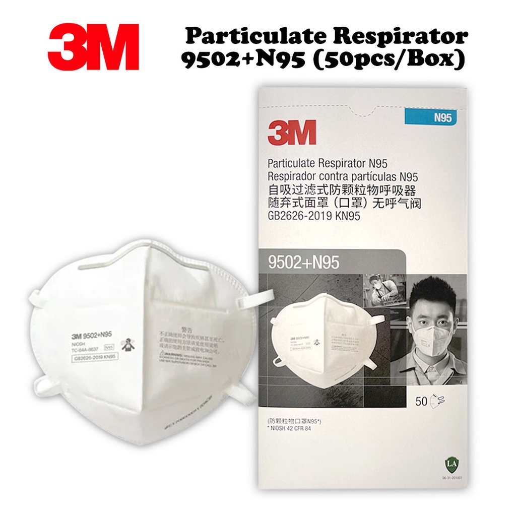 3M Particulate Respirator 9502+ N95 (50pcs/ box) | Shopee Singapore