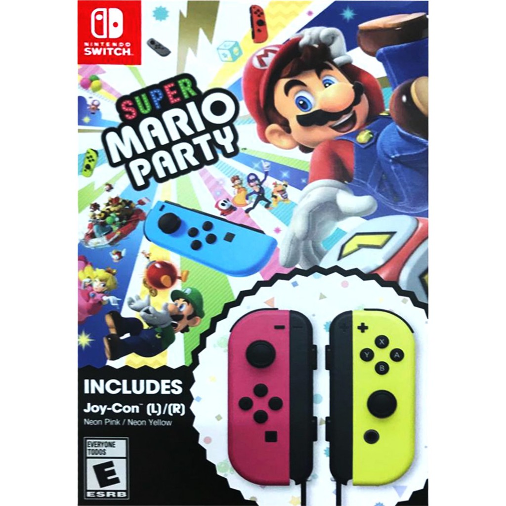 Nintendo Switch Mario Party Joy-Con Controller Bundle (Neon Pink / Neon ...