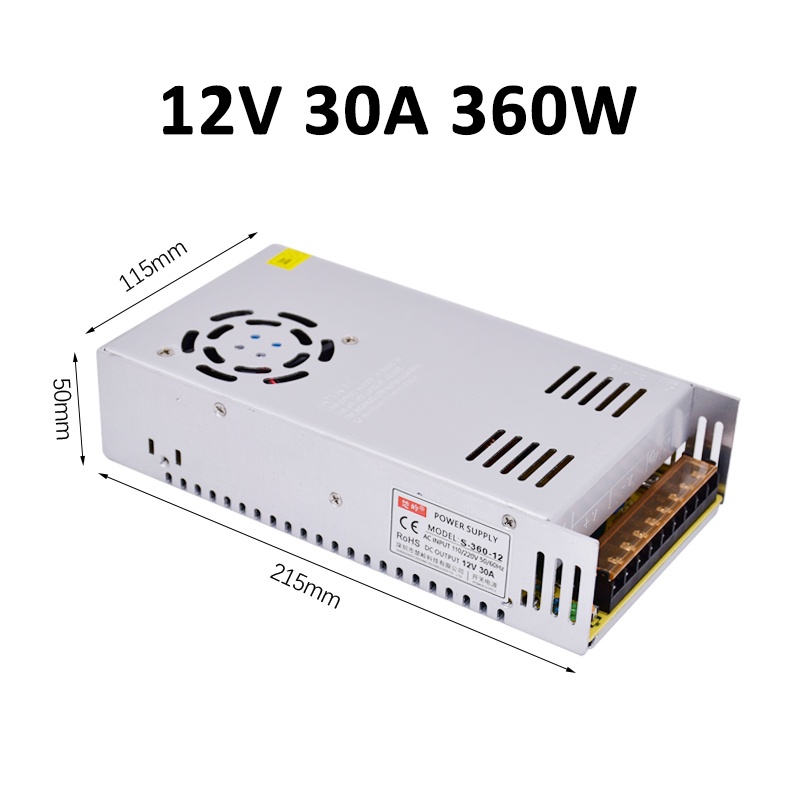 12V LED Power Supply Transformer AC 110V-220V LED Driver Adapter ...