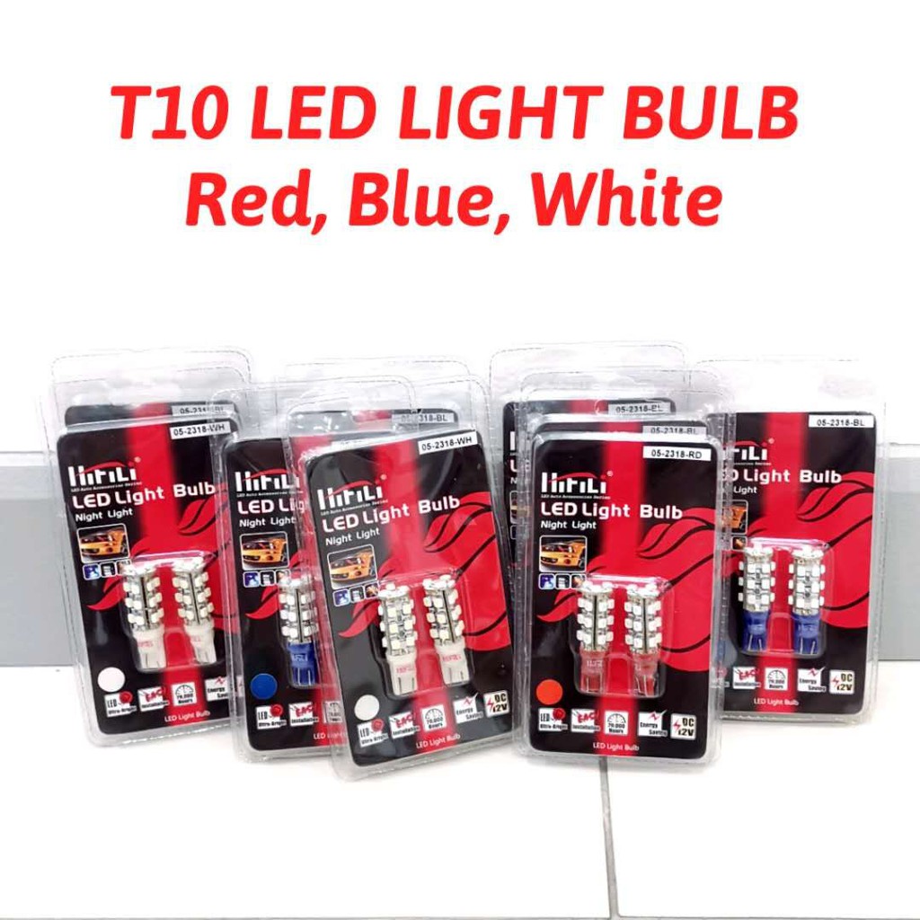T10 LED LIGHT BULB MOTORCYCLE ( BLUE / RED / WHITE ) | Shopee Singapore