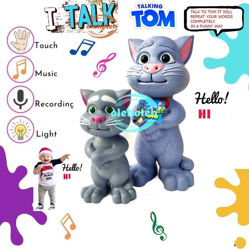 7 In 1 Tom Cat 30cm Tomcat Talking Toys Record Imitate Your Voice ...