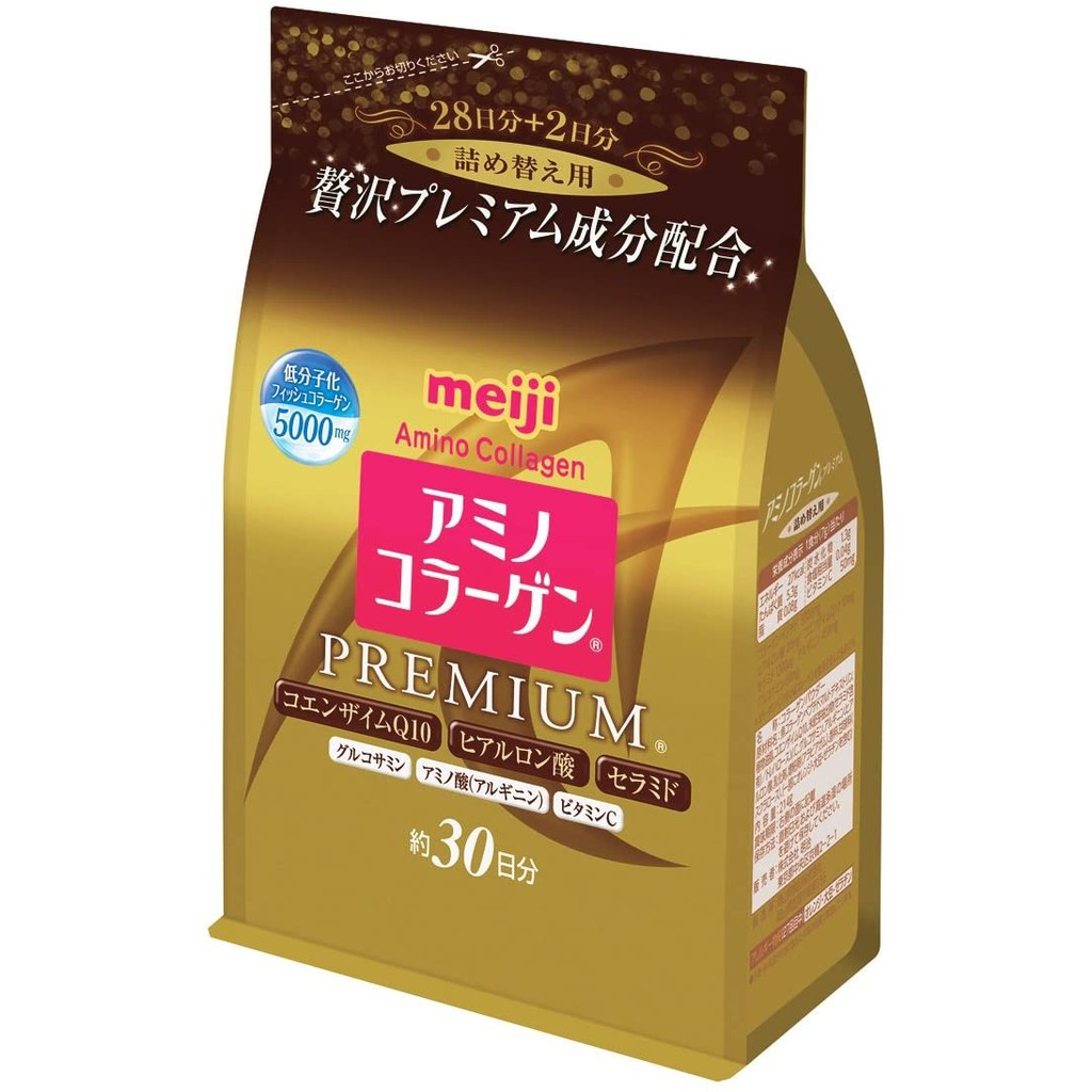 Meiji Amino Collagen Premium Refill 196g 明治 美肌胶原蛋白粉 粉色袋装 28日 196g | Shopee Singapore