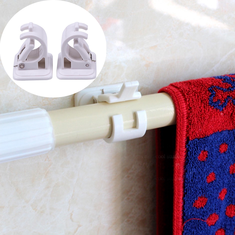 2 Pcs/set rod end hanging clip curtain shower curtain rod fixed clip ...