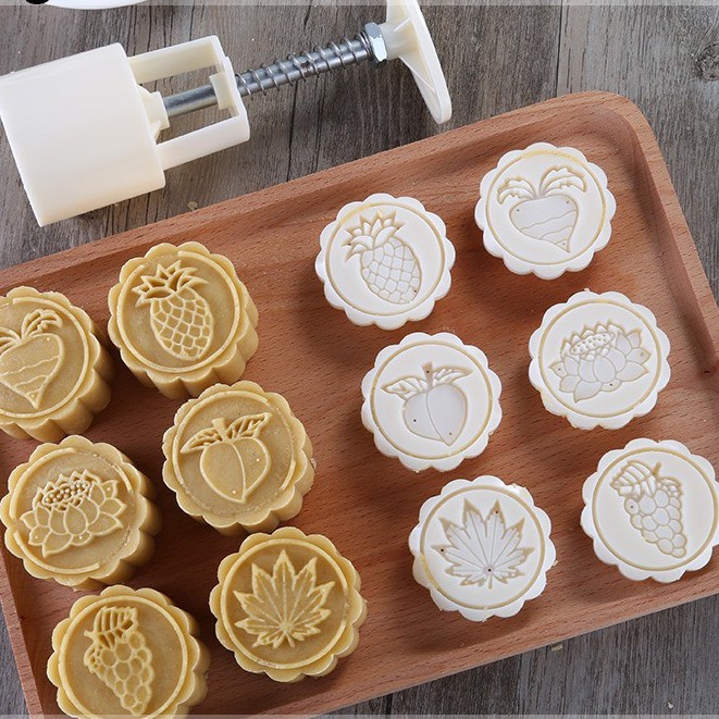 Moon Cake Press Plunger Mold / Nastar Round Fruit 6 Types 50g | Shopee ...