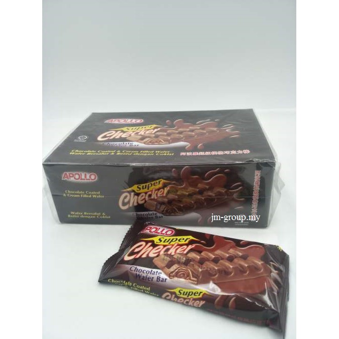 12 pcs Apollo Super Checker Chocolate Wafer Bar | Shopee Singapore