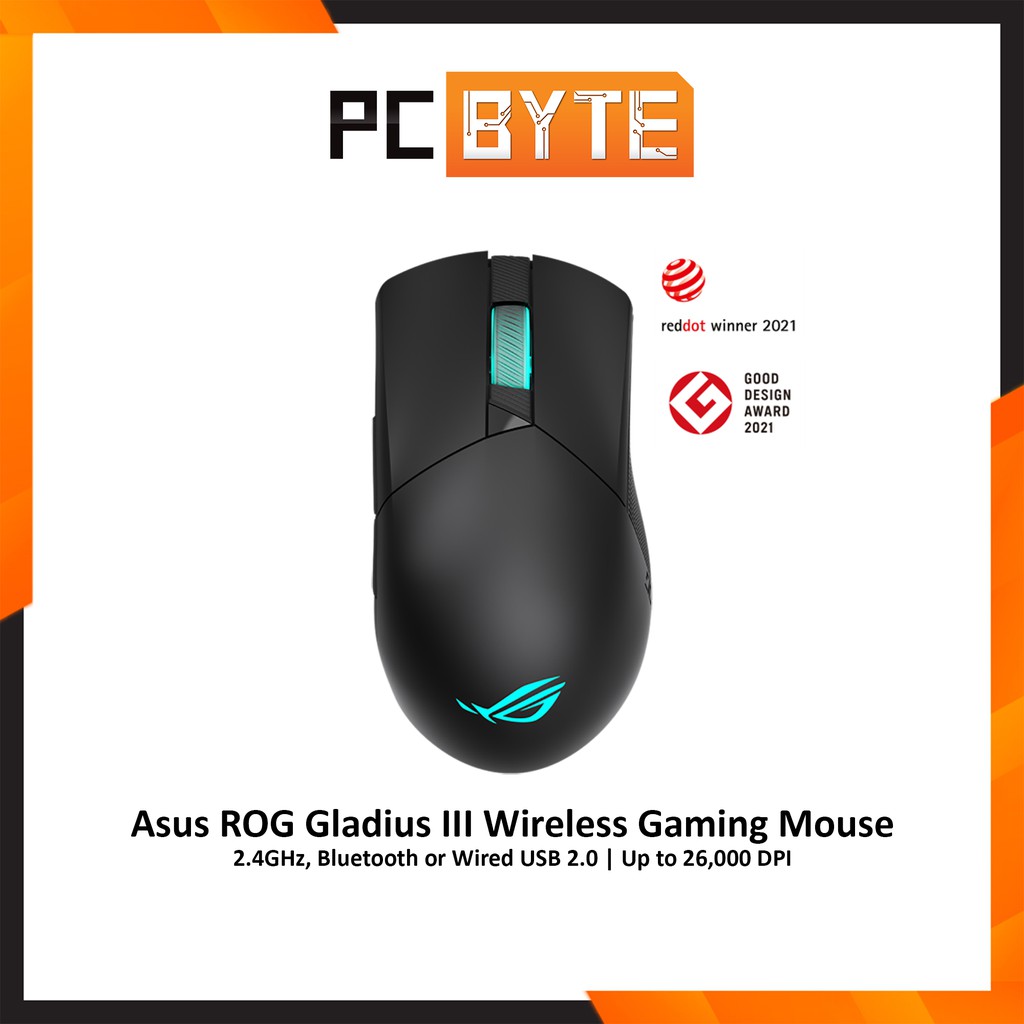 Asus ROG Gladius III Wireless Gaming Mouse (2.4GHz, Bluetooth or Wired ...