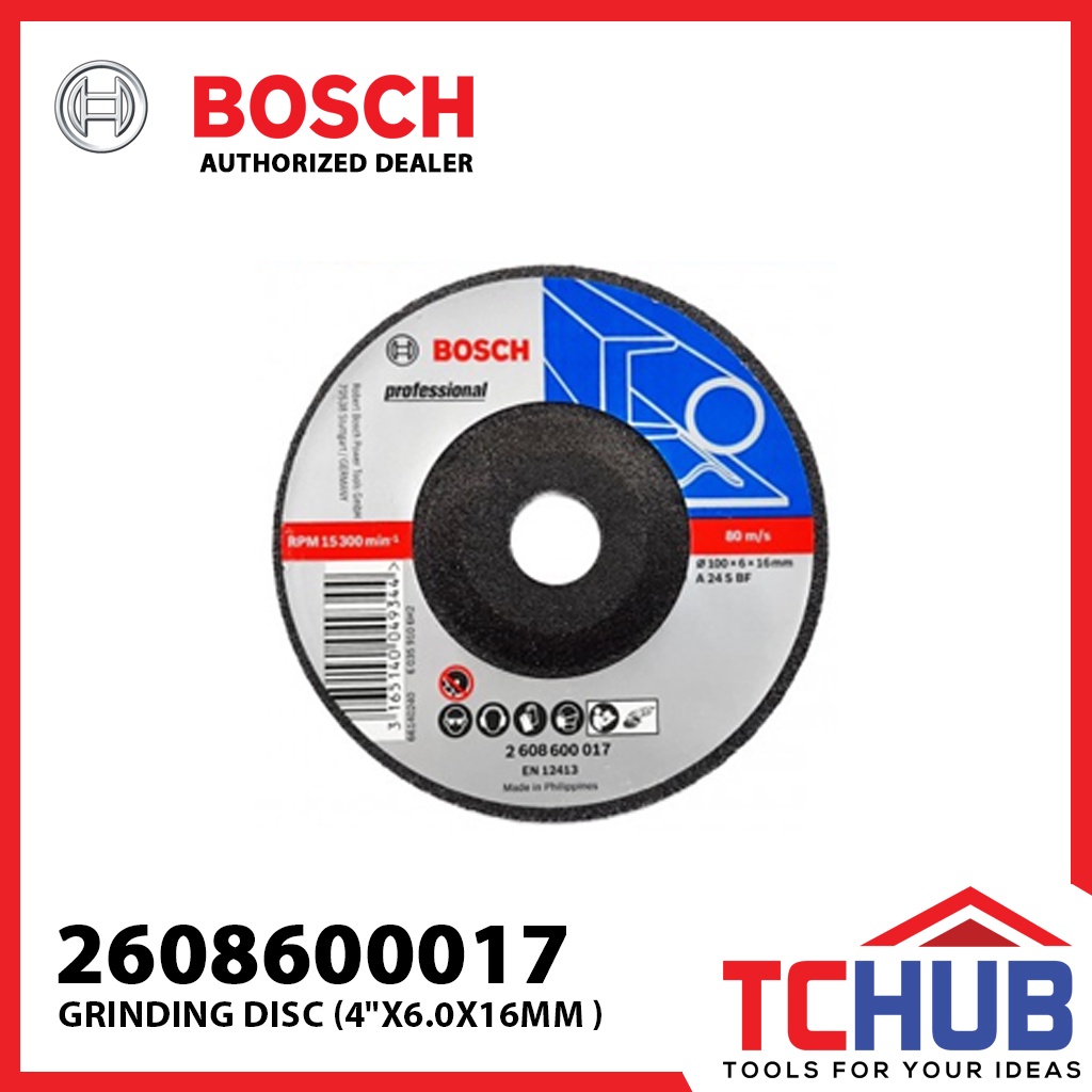 [Bosch] 2608600017 Grinding Disc (4"X6.0X16MM ) | Shopee Singapore