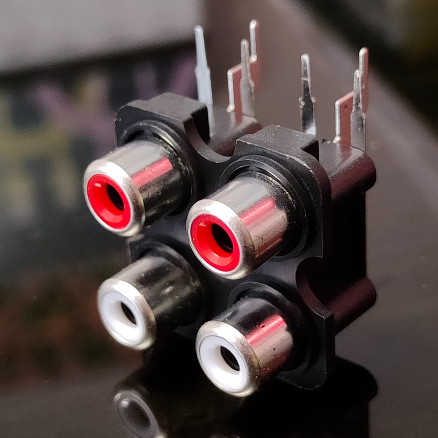 Jack Socket RCA 4 Channel Female Pin Soldering PCB Stereo input Aux in ...