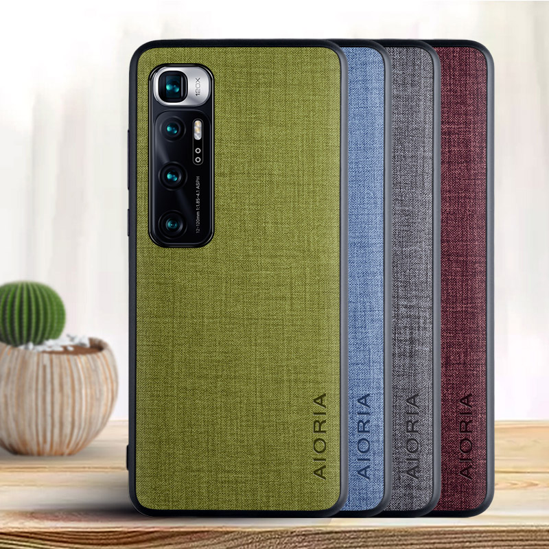 Xiaomi Mi 10 Ultra Case cover Textile CroSS material PU leather ...