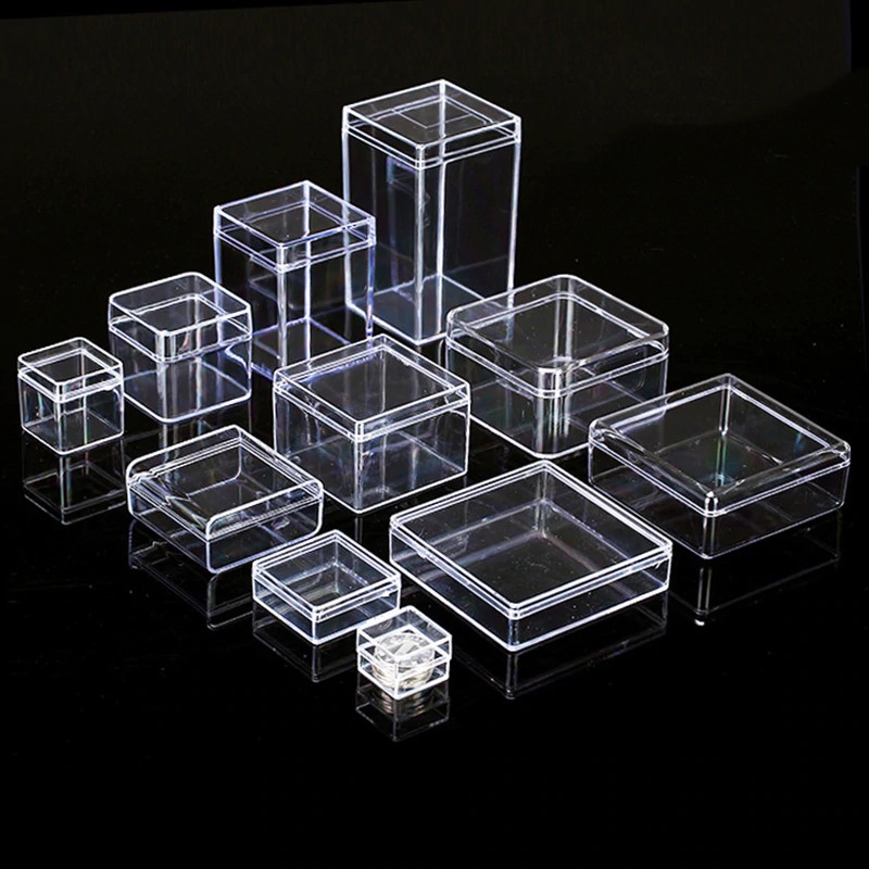 Transparent Plastic Clear Storage Box Jewelry Organizer Case Coins ...