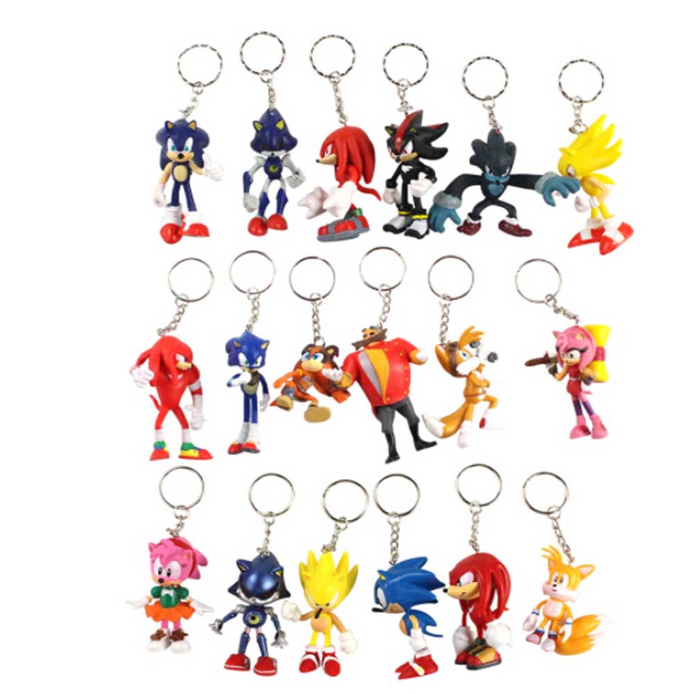 6Pcs/Set 5-7cm SEGA Game Sonic Heroes Sonic The Hedgehog Key Chain Dark ...