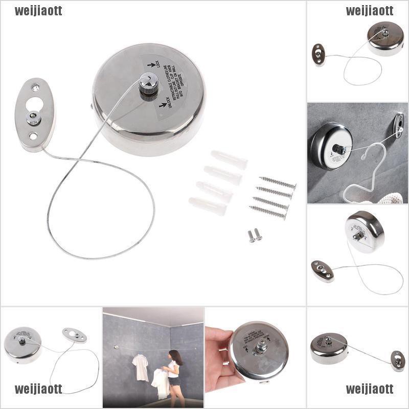 【weijiaott】Telescopic Invisible Wall Hanging Clothesline Retractable ...