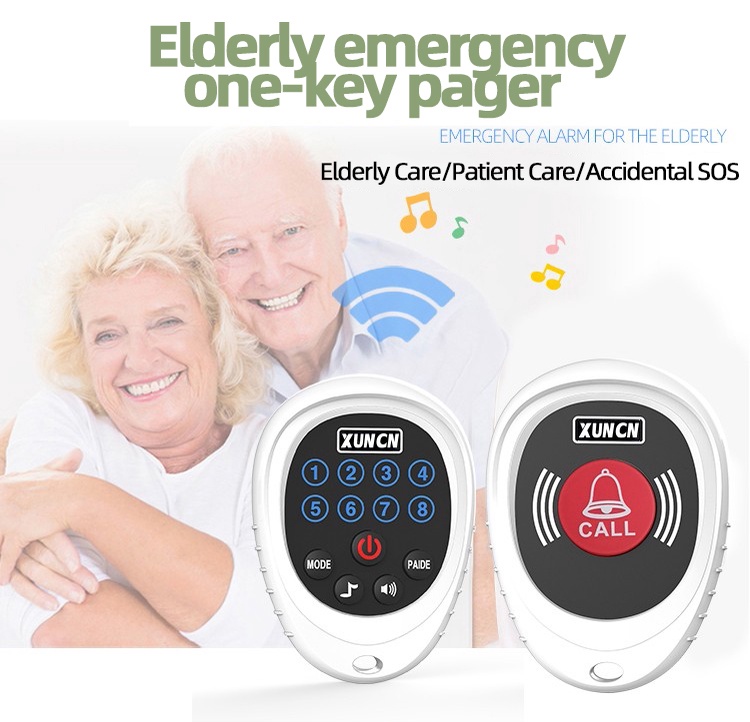 Wireless Caregiver Pager Smart Call Button Transmitter With Receiver ...