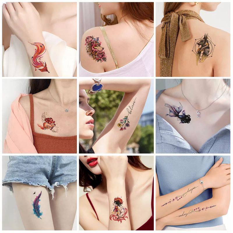 Cute female Temporary tattoos with animal fur / Temporary Tattoo ...