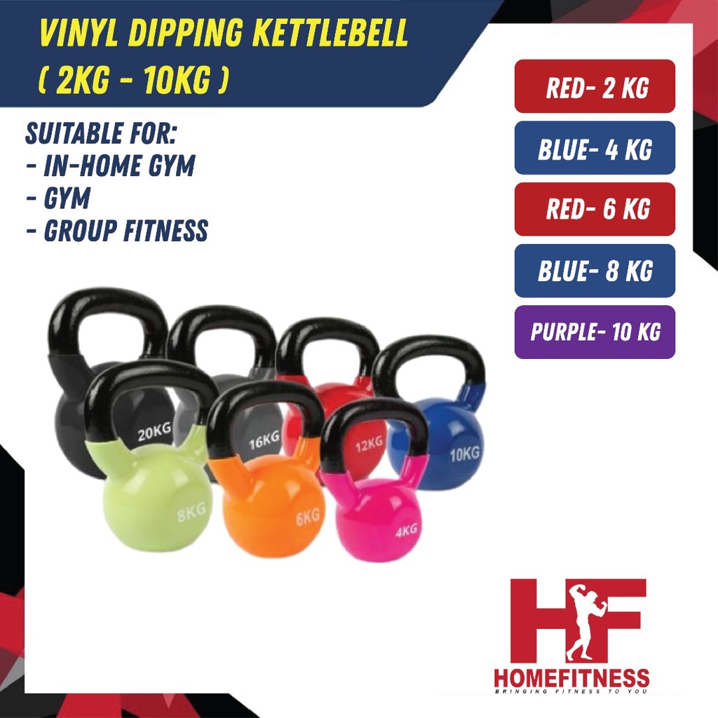 Vinyl Dipping Kettlebell (2kg- 12kg) | Shopee Singapore