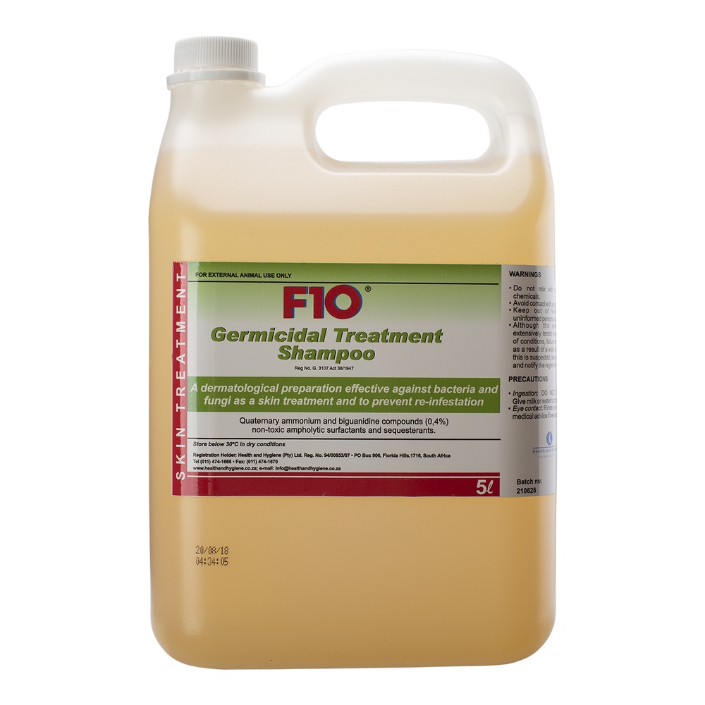 F10 GERMICIDAL TREATMENT SHAMPOO 5L PETS TREATMENT PRODUCT RANGE ...