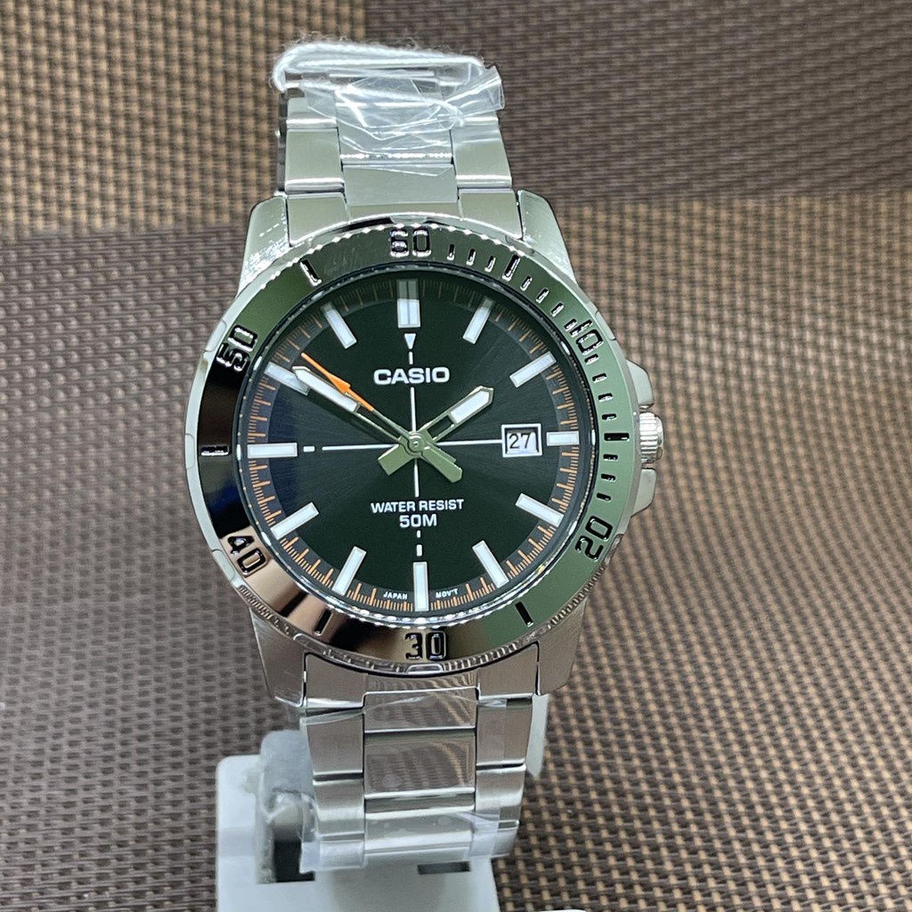 Casio MTP-VD01D-1E2 Analog Quartz Stainless Steel Band Men's Dress ...