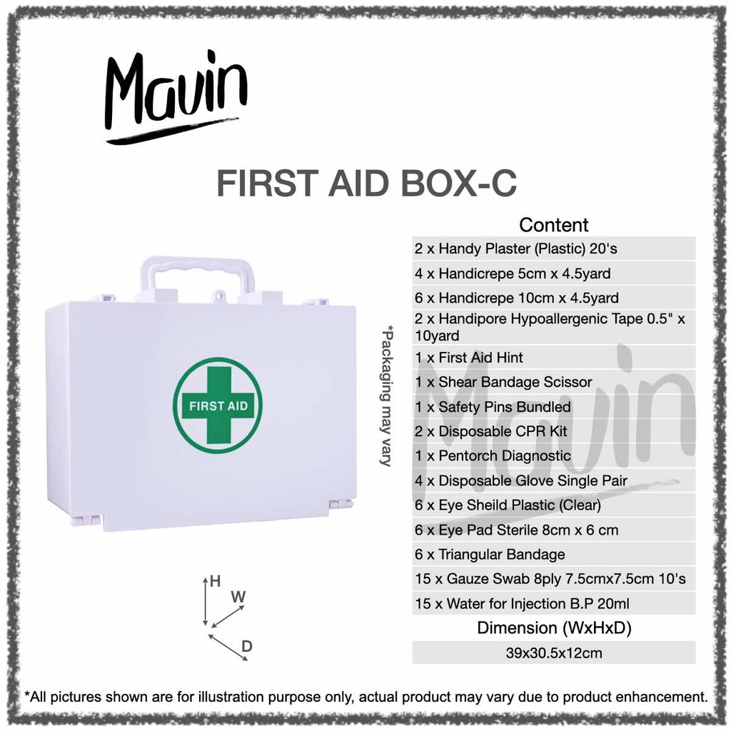 MOM FIRST AID PLASTIC BOX C / REFILL (100 pax) | Shopee Singapore