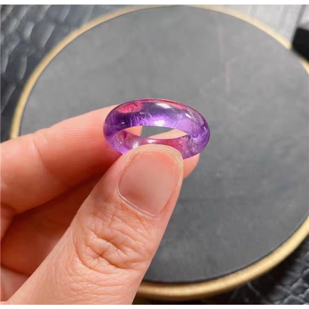 Natural amethyst, fashion amethyst ring, handheld flexible ring men's ...