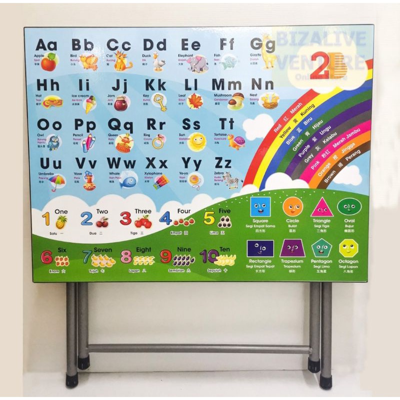 Kid Study Learning Table | ABC Table | ABC Meja | ABC Folding Writing ...