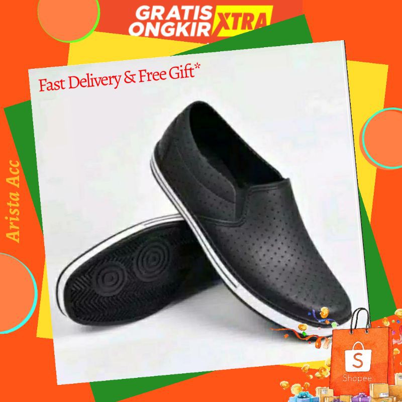 Sankyo SAF 1115 BLACK WATERPROOF RUBBER PANTOFEL SHOES | Shopee Singapore
