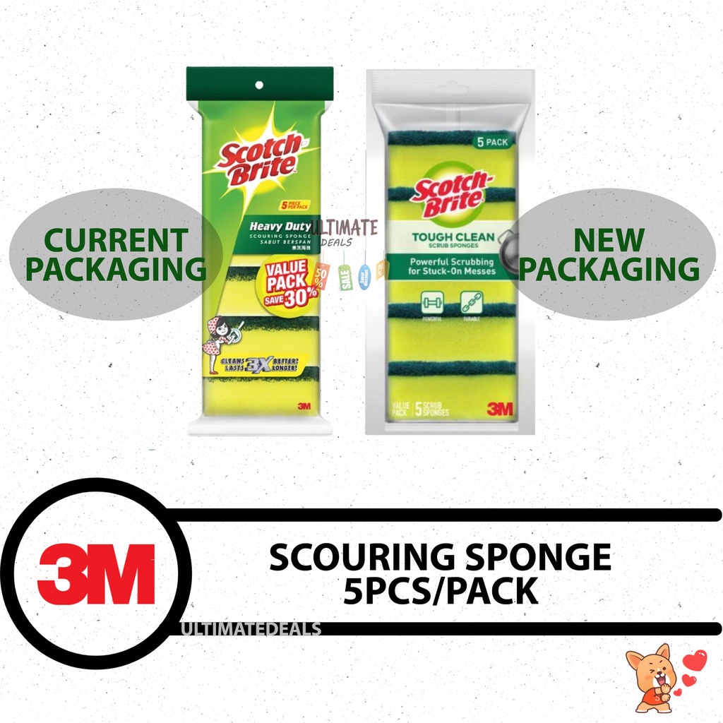 [Bundle] 3M Scotch-Brite™ Handy-Size Heavy Duty Square Scrub Sponge ...