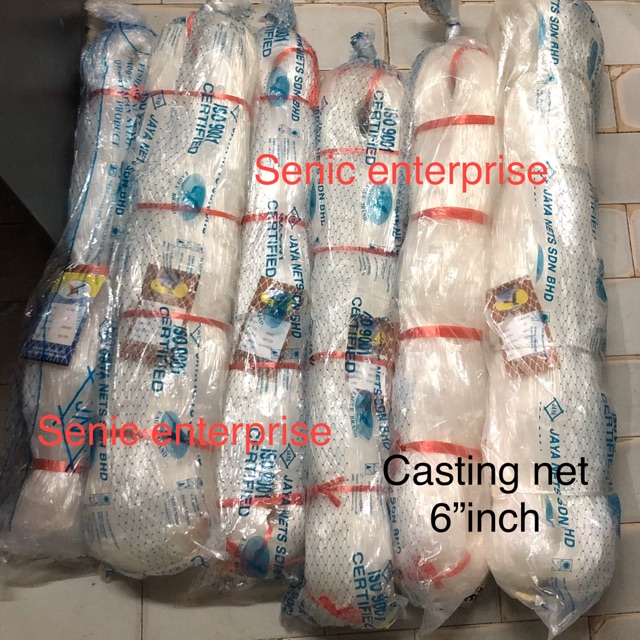 PUTIH White Tangsi Trawl Fishing Net/Casting Net (incomplete) 6" inch ...