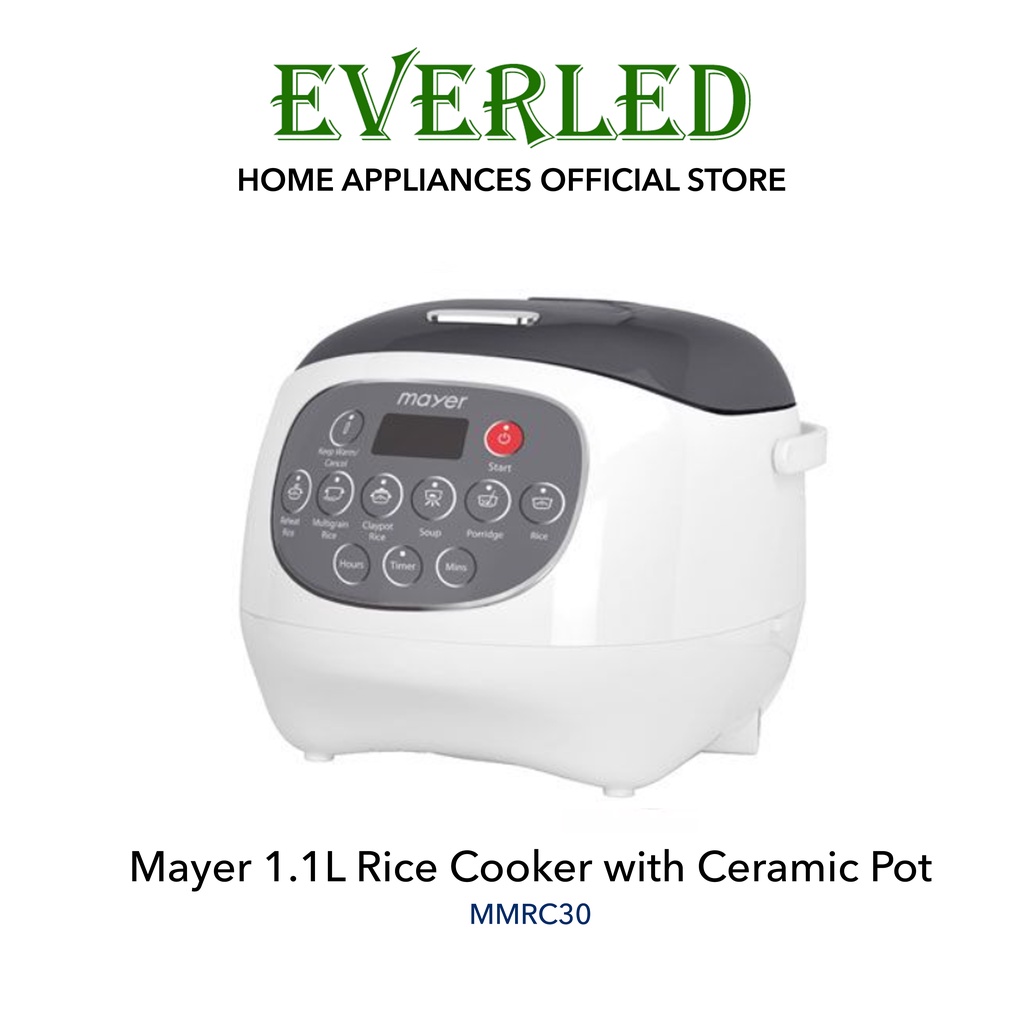 MAYER 1.1L Rice Cooker with Ceramic Pot [MMRC30] | Shopee Singapore