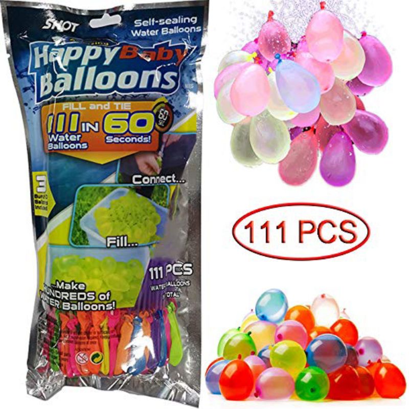 Self sealing Water balloons balloon gift set package 111 pc quick fill ...