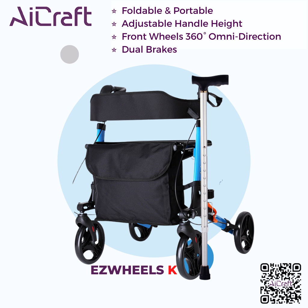 ♿ [SG STOCK] EZWheels-K Rollator Elderly Walker Trolley Senior Shopping ...