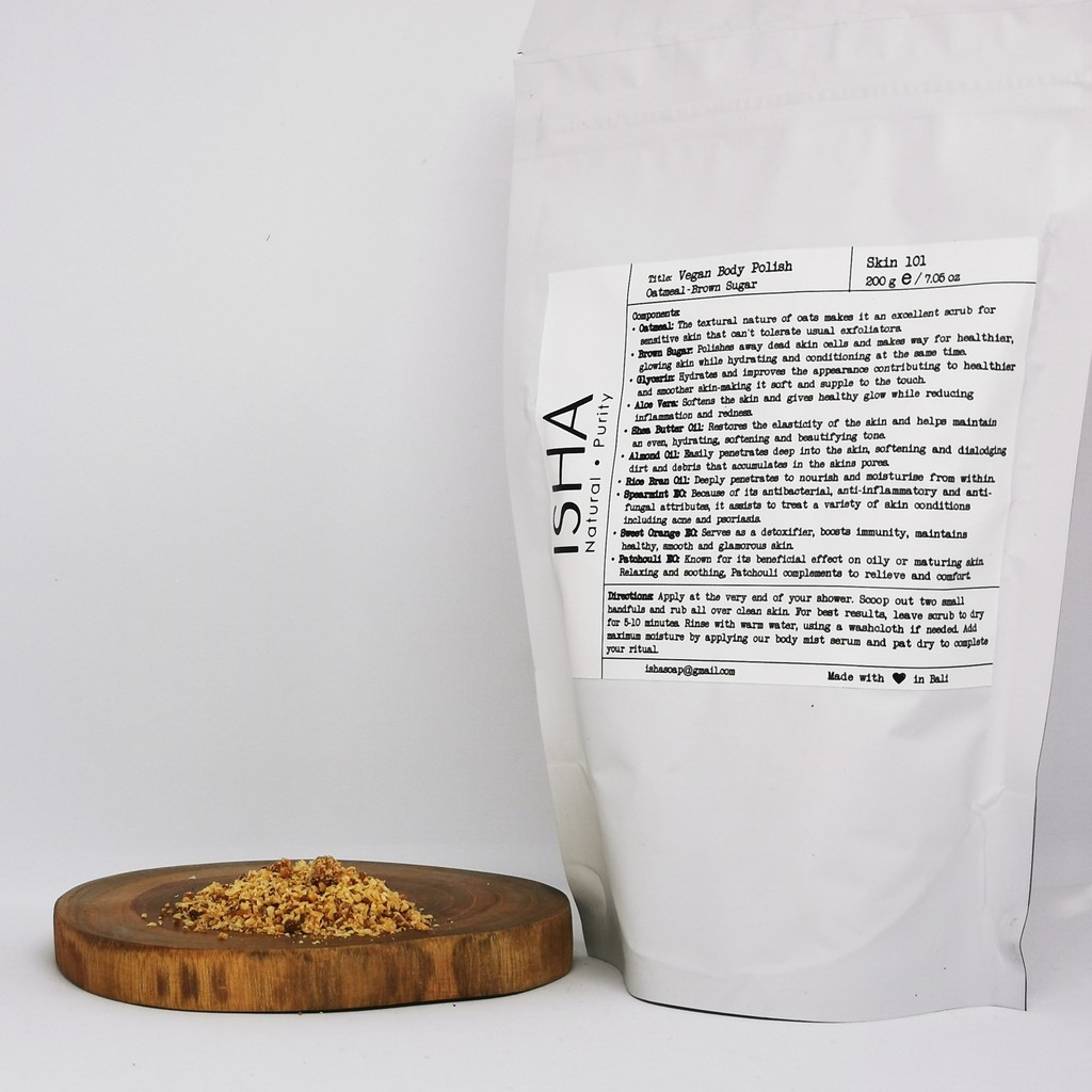 Isha Natural Body Polish Oatmeal - Brown Sugar 200 grams | Shopee Singapore