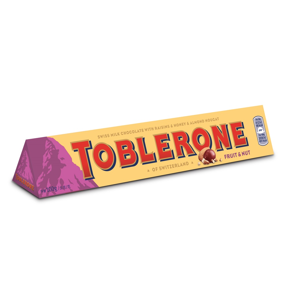 Toblerone Tone Fruit & Nut 100g [Switzerland] (Halal) | Shopee Singapore