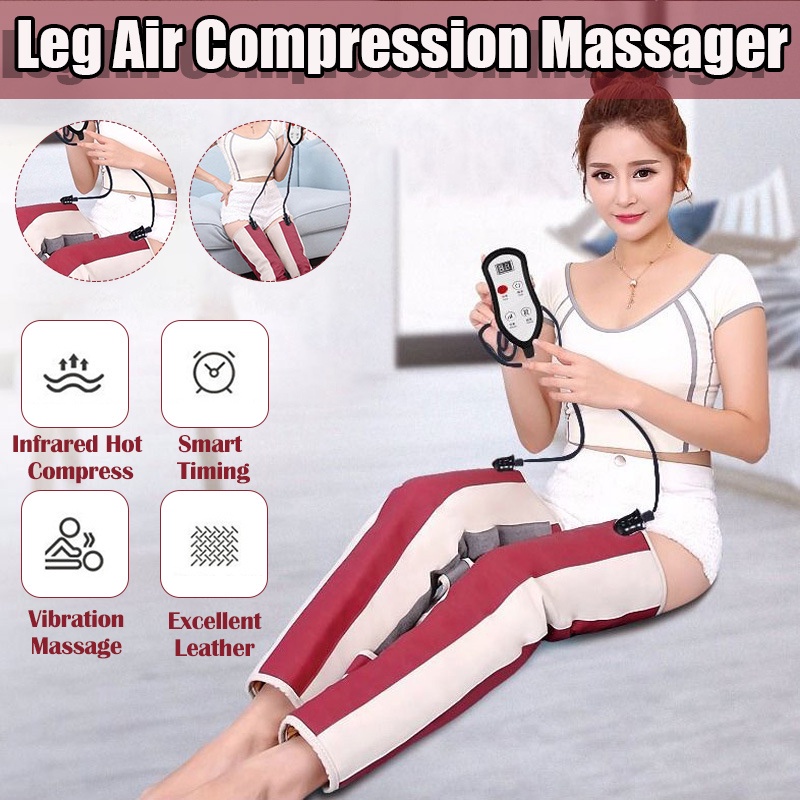 220V Electric Air Compression Leg Massager Body Foot Ankles Relieve ...
