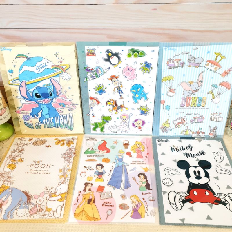 Disney U-Shaped Folder Pooh A4 Mickey Stitch Toy Story Dumbo Princess ...