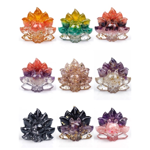 Tricolour/Multicolour Nine Tail Fox Crystal Resin | Shopee Singapore