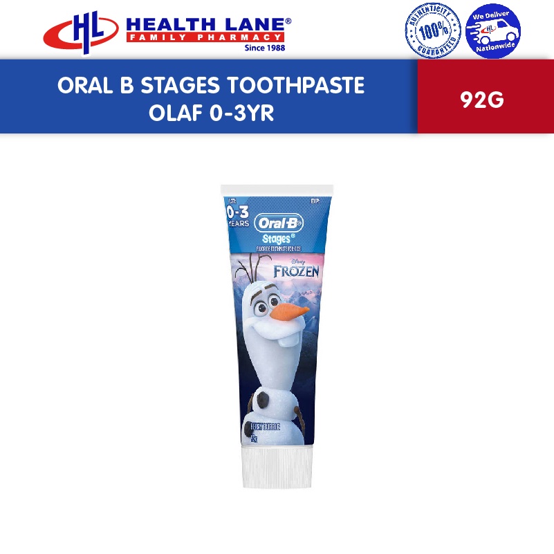 ORAL B STAGES TOOTHPASTE - OLAF 0-2YR (92G) | Shopee Singapore