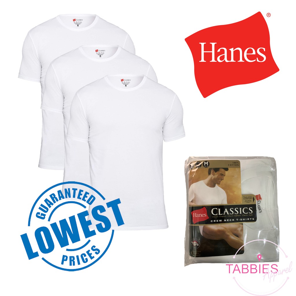Hanes 3 pcs Classics Crew Neck T-Shirts | Shopee Singapore