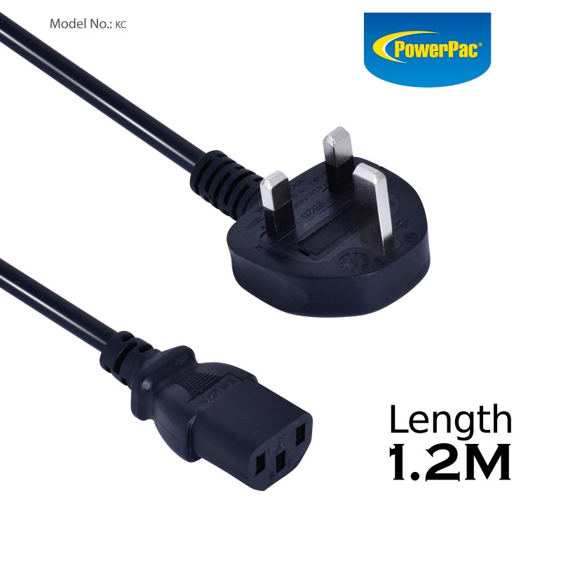 PowerPac AC Power Cord, AC Power Cable, Electric Cable 3 Pin plug 1.2M ...