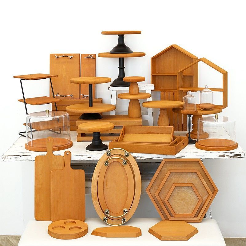 Wooden Cake Plate Log Cake Stand Mori Style Dessert Stand Dessert Table ...