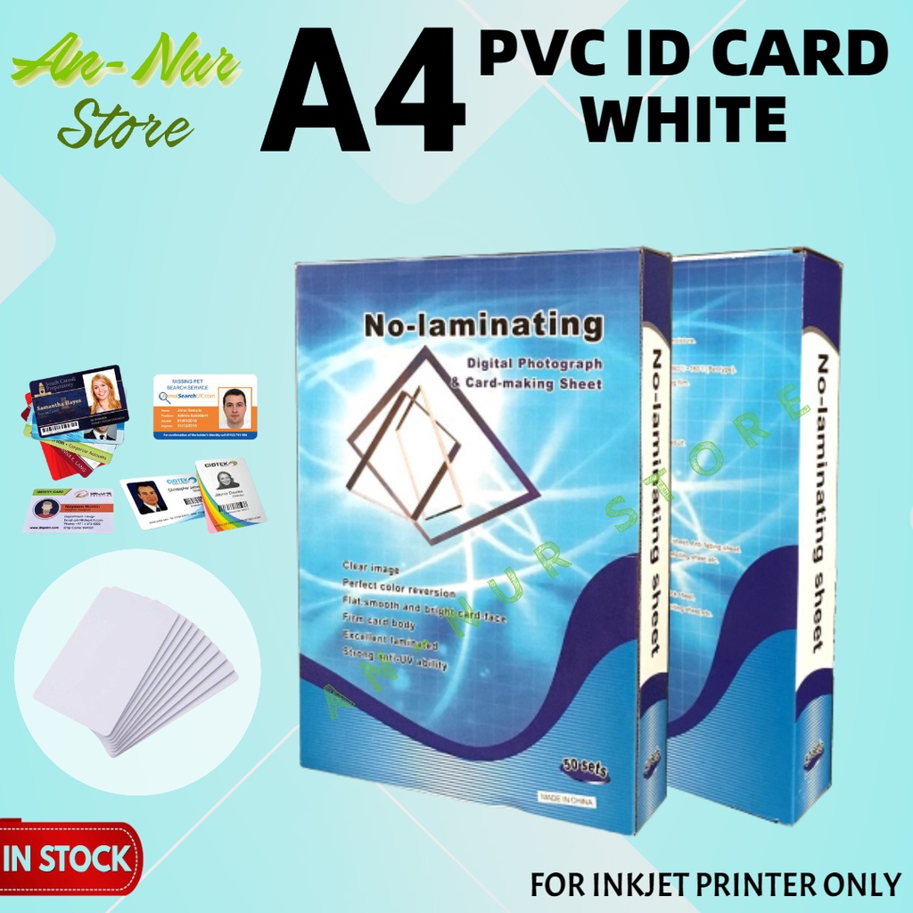 A4 size DIY PVC ID Card 50 Sheets (White) | Shopee Singapore