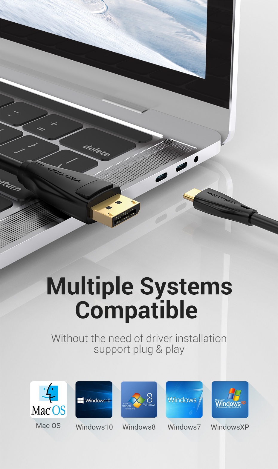Vention USB C to DP Cable 8K 60Hz USB C to Laptop Type C Cable Connect ...