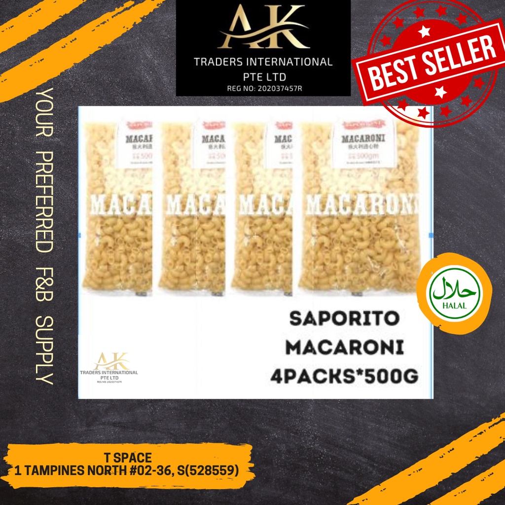 SAPORITO MACARONI(HALAL)4*500G | Shopee Singapore