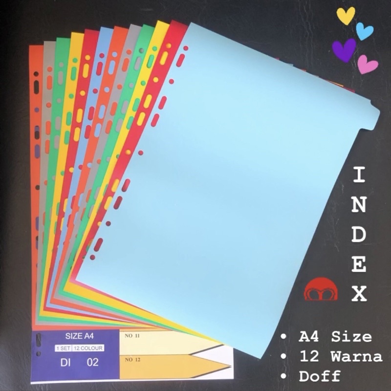 Index Plastic Divider A5, B5 & A4 Loose Leaf Divider - Colored Plastic ...